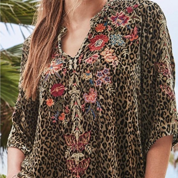 Johnny Was | Tops | Johnny Was Cheetah Print Top | Poshmark